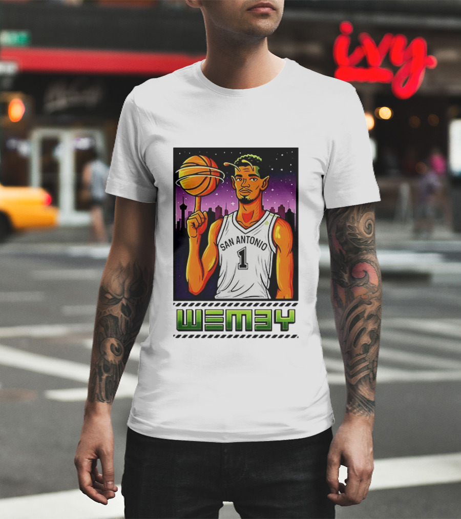 Wemby No 1 San Antonio Basketball Alien T-Shirt