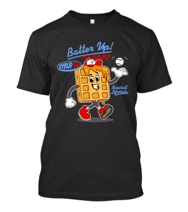 Batter Up Syrup Baseball Waffle Fun Sports Lifestyle T-Shirt