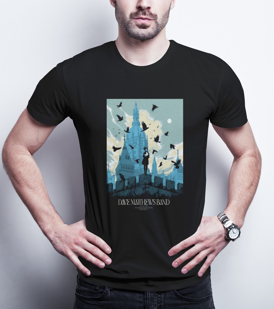 Dave Matthews Band July 25 2026 The Meadows Music Theatre Hartford CT Birds And Gothic Architecture T-Shirt