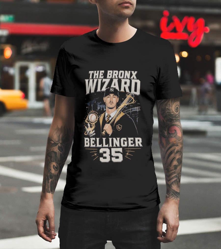 The Bronx Wizard Bellinger 35 Baseball Magic NYC Wizardry T-Shirt