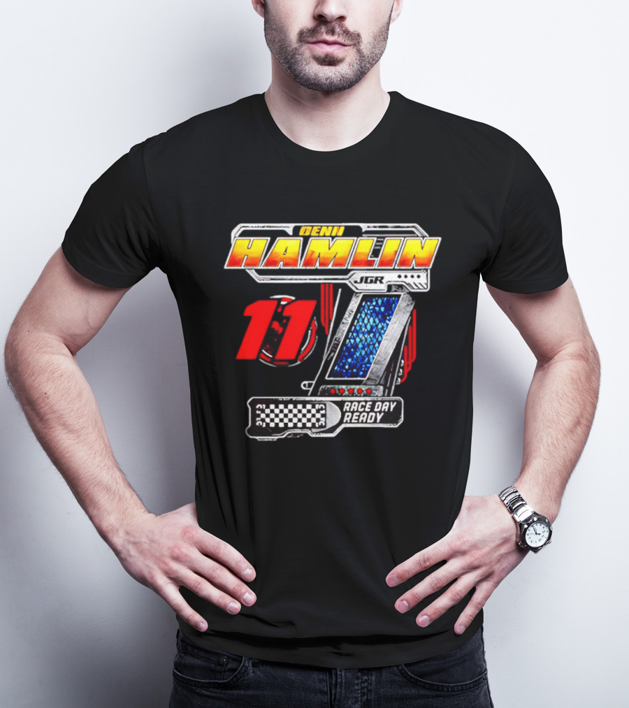 Denny Hamlin Joe Gibbs Racing 11 Race Day Ready Checkerboard Speedometer T-Shirt