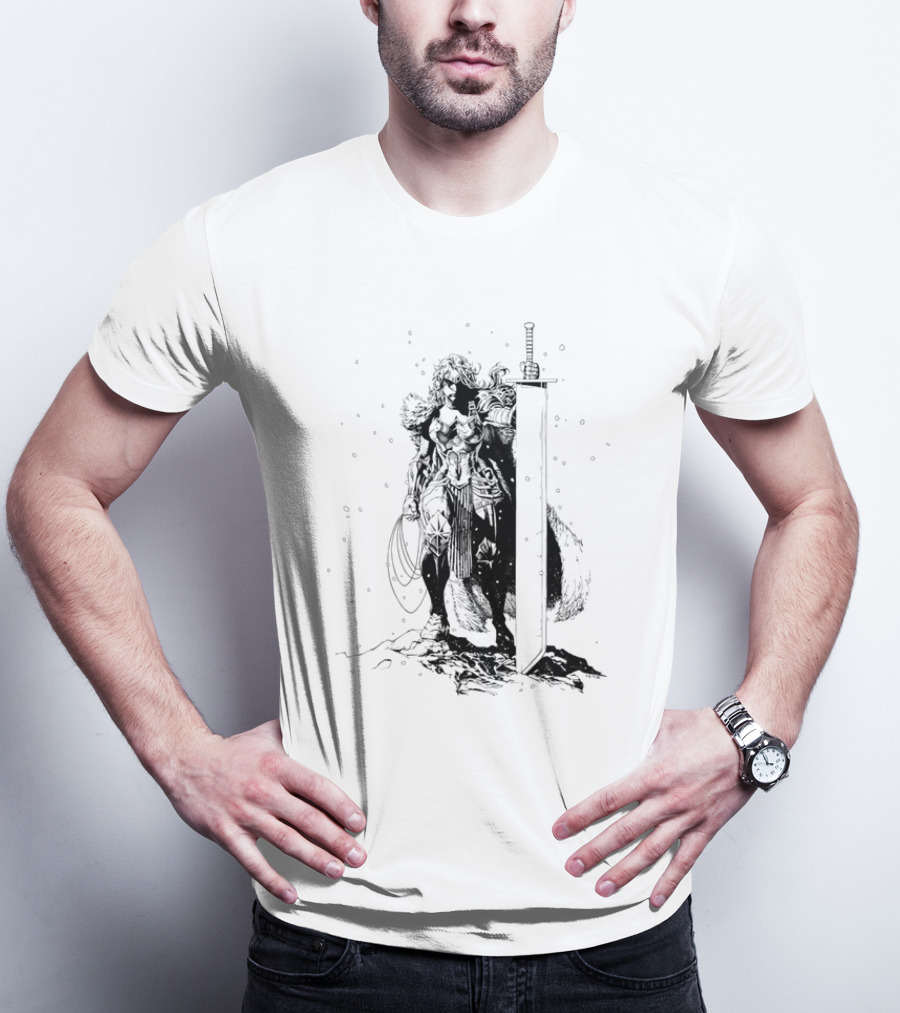 Absolute Wonder Woman Warrior Icon With Sword And Shield T-Shirt