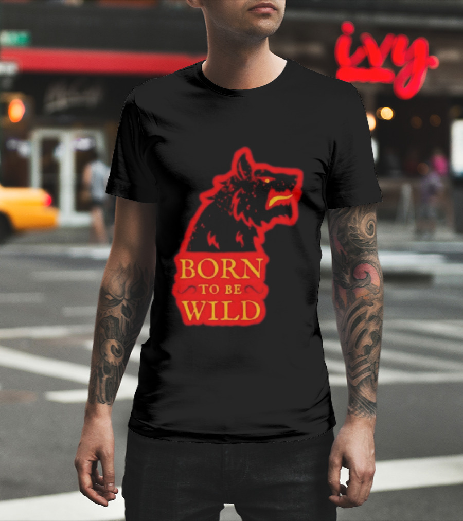 Born To Be Wild Wolf Silhouette Red T-Shirt