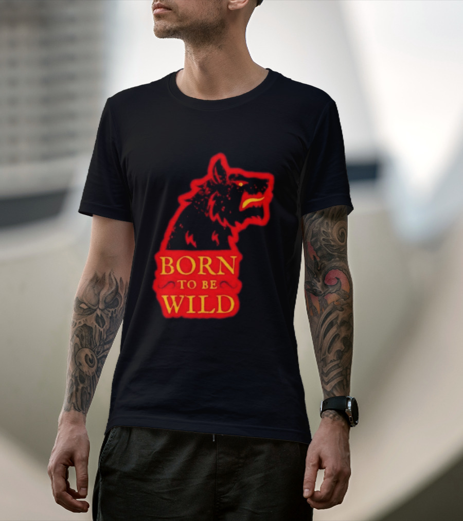 Born To Be Wild Wolf Silhouette Red T-Shirt