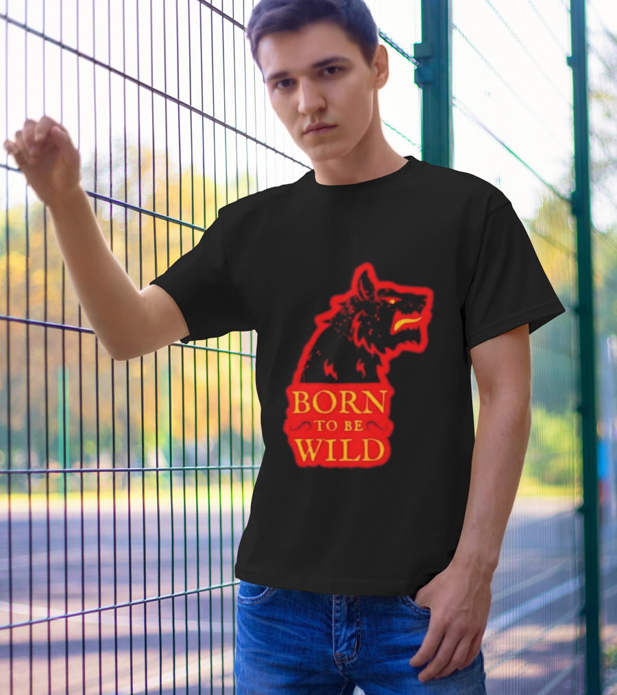 Born To Be Wild Wolf Silhouette Red T-Shirt