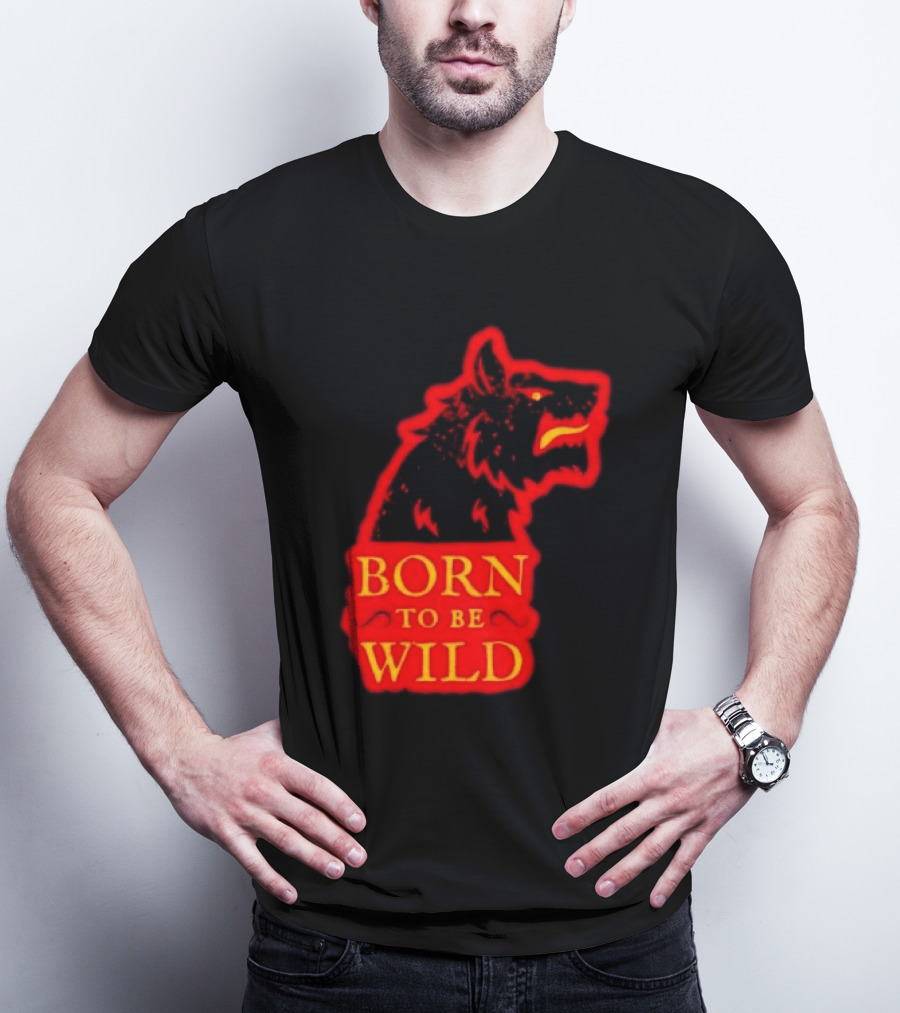 Born To Be Wild Wolf Silhouette Red T-Shirt