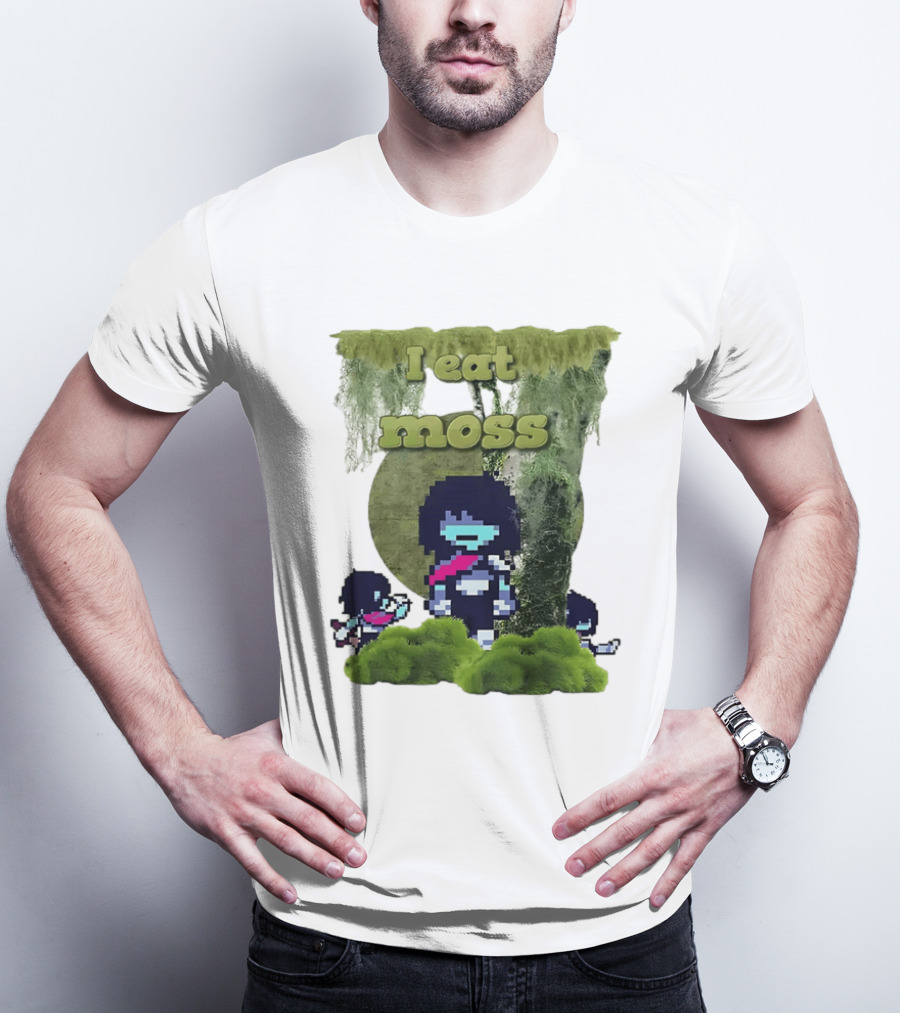 Deltarune I Eat Moss Pixel Art With Character And Mossy T-Shirt