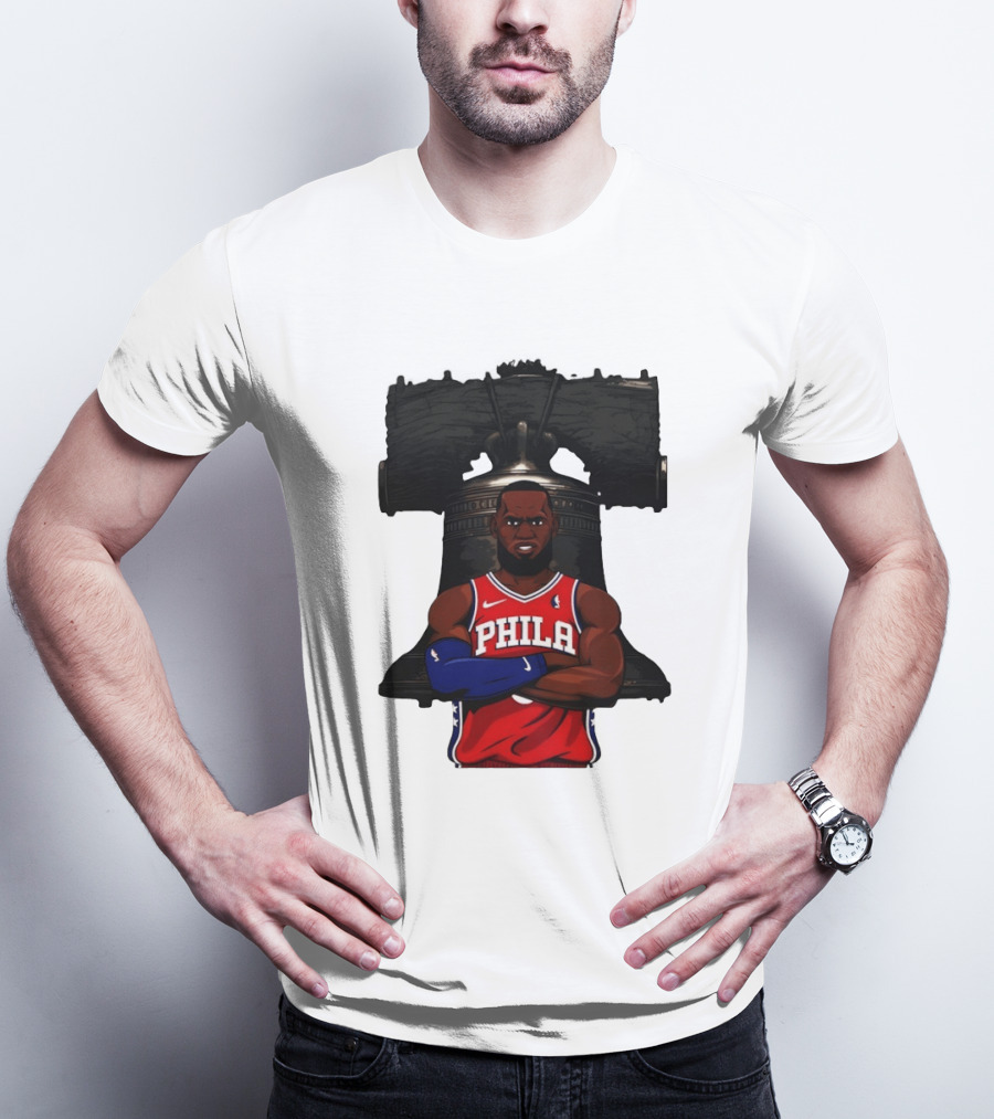 Philadelphia 76ers 2026 LeBron James Liberty Bell Basketball T-Shirt