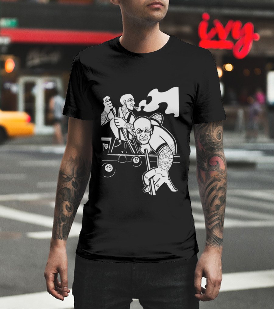 13 12 Tattooed Billiard Players Smoking Pool Game T-Shirt