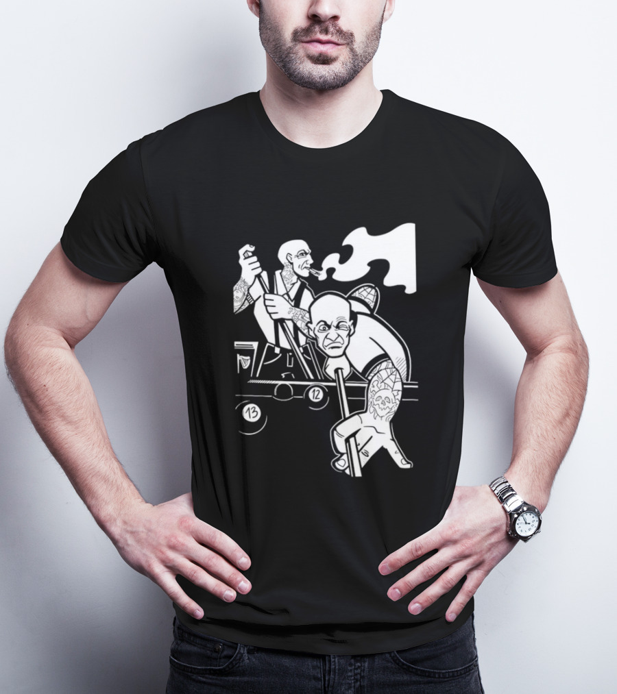 13 12 Tattooed Billiard Players Smoking Pool Game T-Shirt