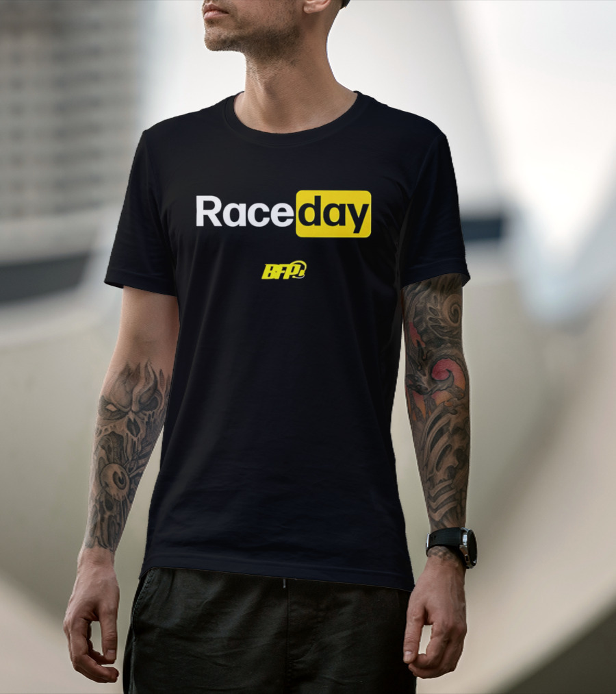 BFP Raceday Bold White Yellow Racing T-Shirt