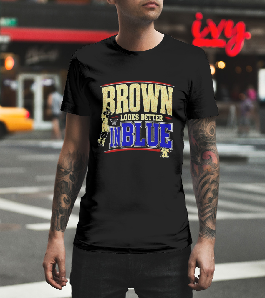 Brown Looks Better In Blue Basketball Dunk T-Shirt