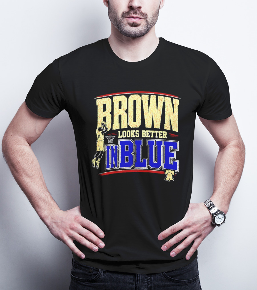 Brown Looks Better In Blue Basketball Dunk T-Shirt