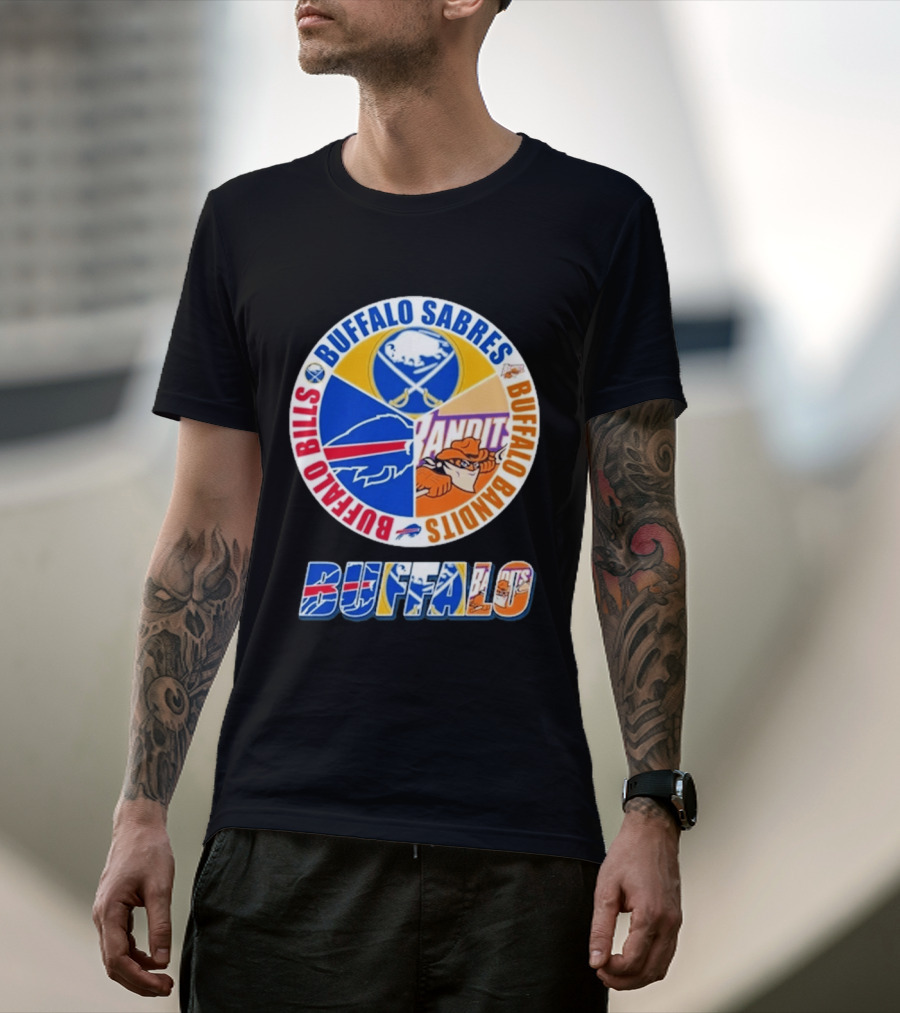 Buffalo Bills Sabres Bandits Logos Buffalo Sports Teams T-Shirt