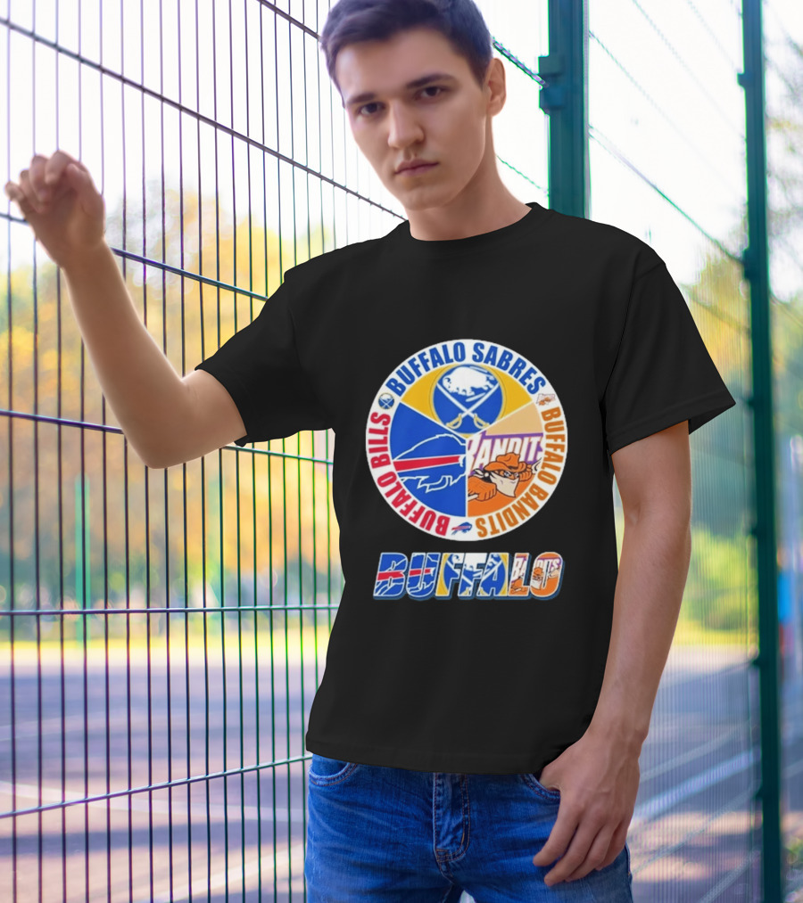 Buffalo Bills Sabres Bandits Logos Buffalo Sports Teams T-Shirt