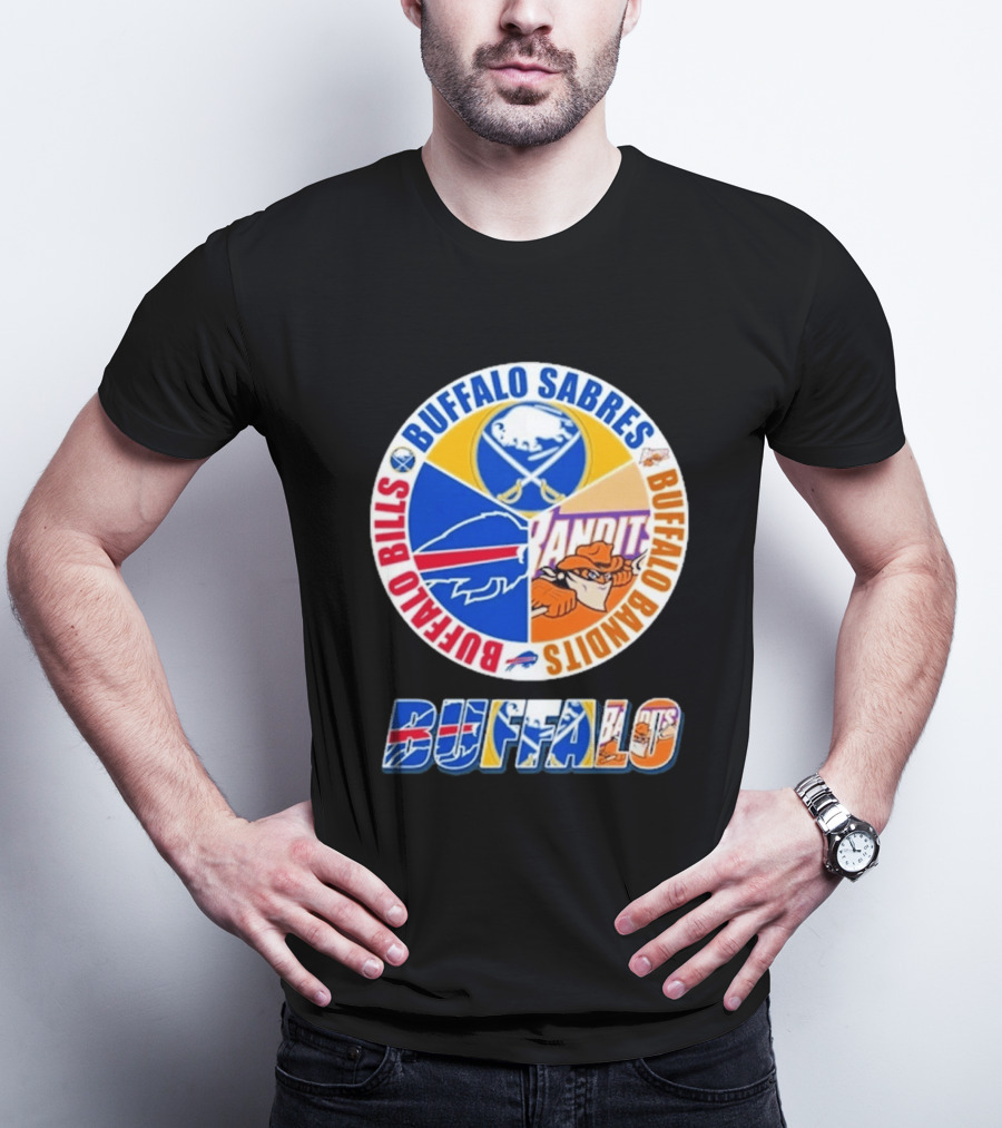 Buffalo Bills Sabres Bandits Logos Buffalo Sports Teams T-Shirt