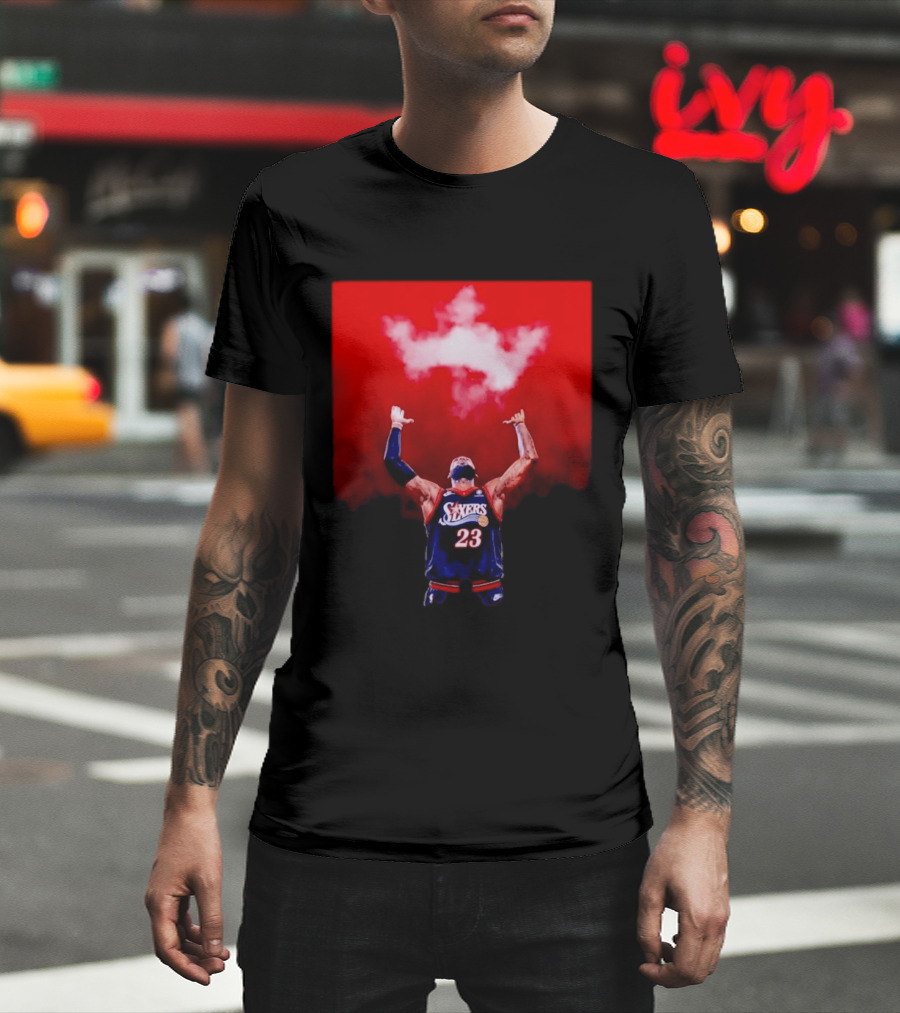 Philadelphia 76ers LeBron James Number 23 Cloud Crown T-Shirt