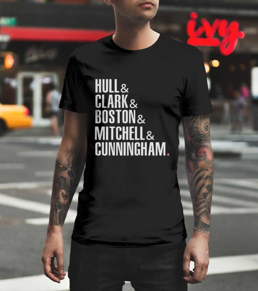 Hull Clark Boston Mitchell Cunningham Indiana Fever WNBA Basketball 2026 T-Shirt
