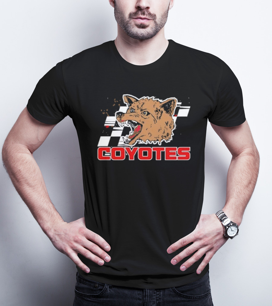COYOTES Racing Checker Flag Head T-Shirt