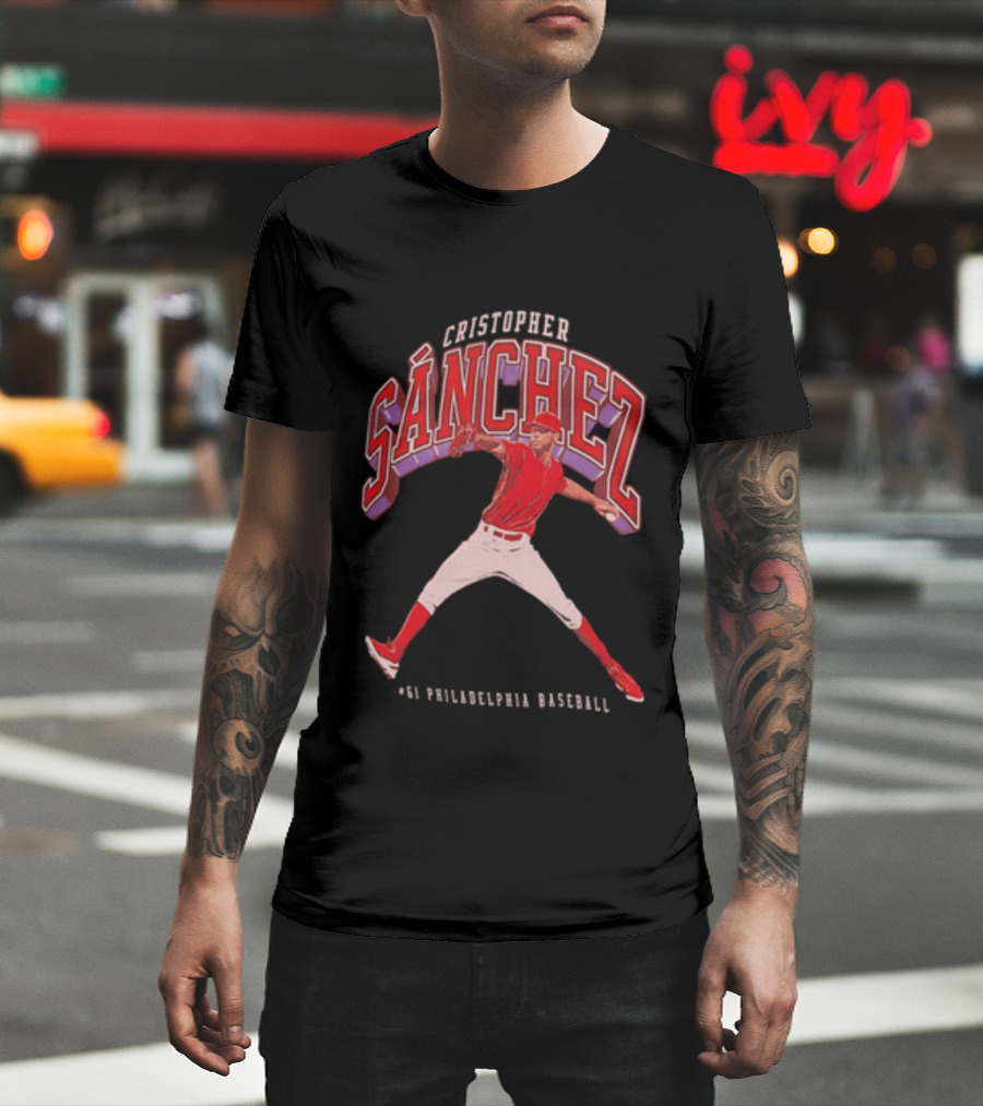 Cristopher Sánchez 61 Philadelphia Baseball Pitcher Image T-Shirt