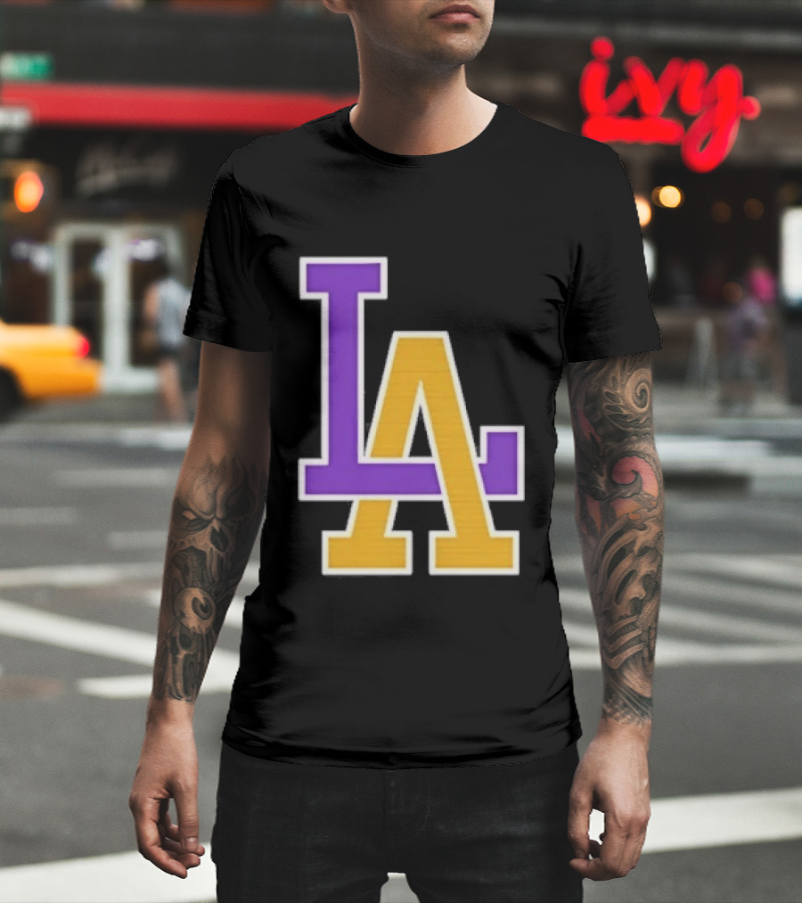 Los Angeles Lakers Purple Gold LA T-Shirt