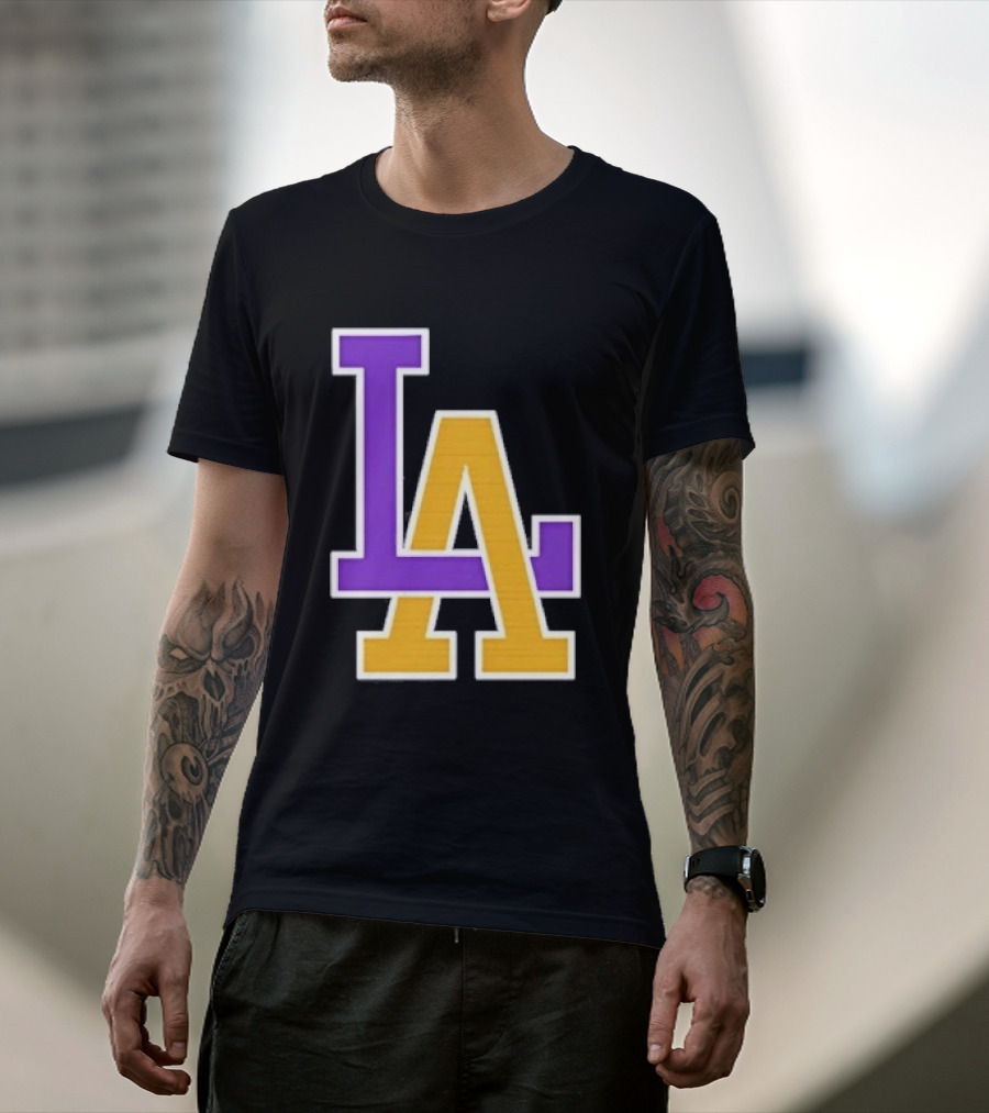Los Angeles Lakers Purple Gold LA T-Shirt