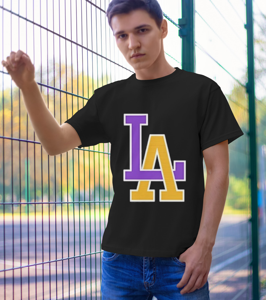 Los Angeles Lakers Purple Gold LA T-Shirt