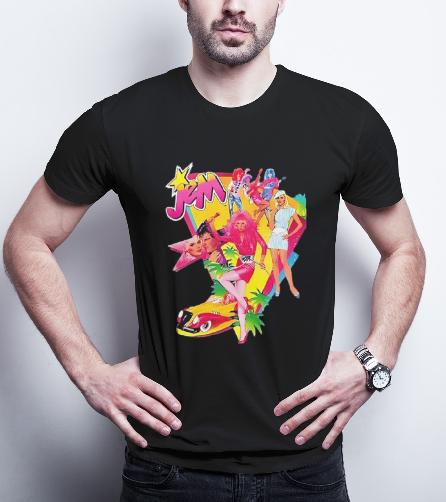 Jem 80s Cartoon Band Pop Music Star Singer Fashion Aesthetic Retro Characters T-Shirt