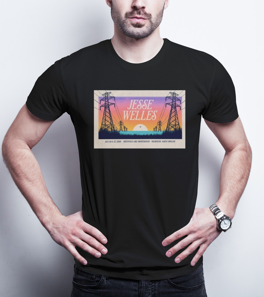 Jesse Welles July 26 27 2026 Greenfield Lake Amphitheater Wilmington North Carolina T-Shirt