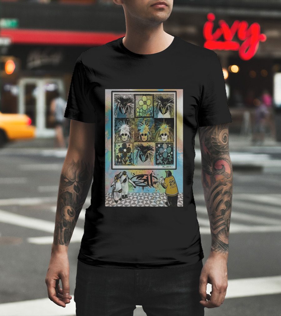 311 July 25 2026 Pittsburgh PA Penguins And Flowers By PaleoDesigns T-Shirt