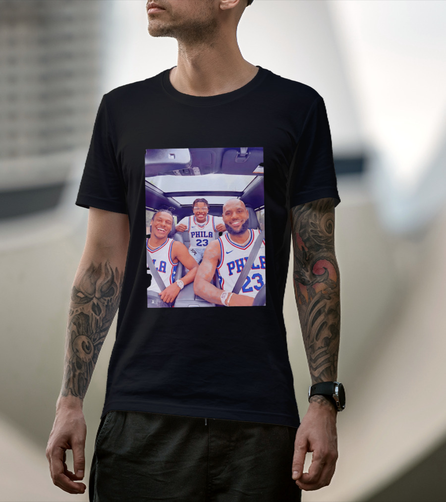 Phila 23 Lebron James Bronny James Philadelphia 76Ers Team Jersey T-Shirt