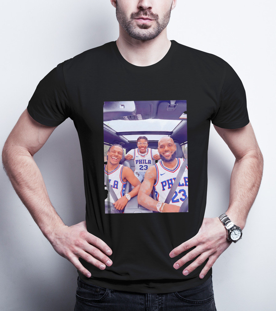 Phila 23 Lebron James Bronny James Philadelphia 76Ers Team Jersey T-Shirt