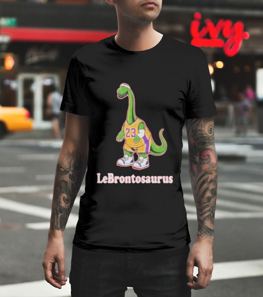 LeBrontosaurus Dinosaur Wearing Jersey 23 Basketball T-Shirt