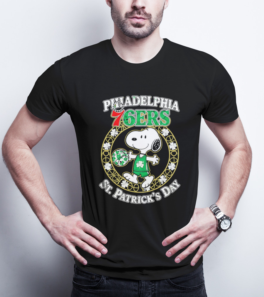 Philadelphia 76ers Snoopy St Patrick's Day Holiday 2026 T-Shirt