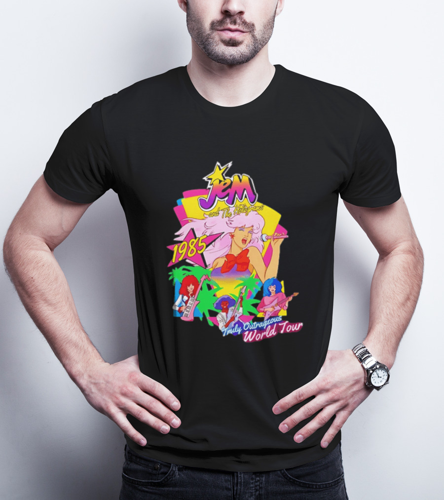 Jem And The Holograms 1985 Truly Outrageous World Tour Retro Concert Fan T-Shirt