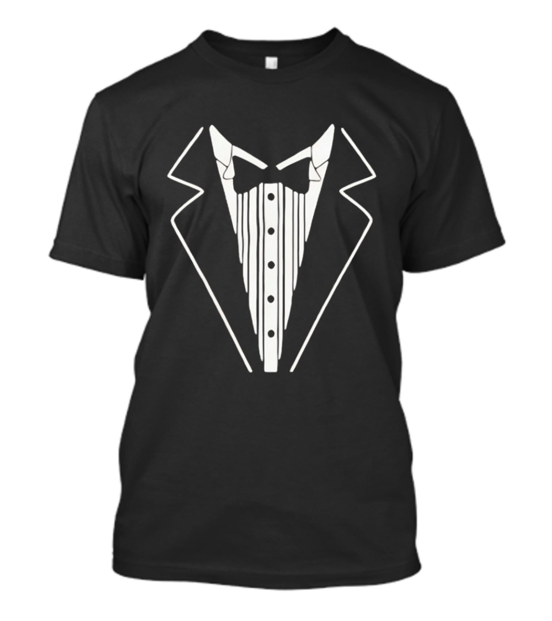 Tuxedo Suit Formal Wear Costume Tux Bow Tie Buttons T-Shirt