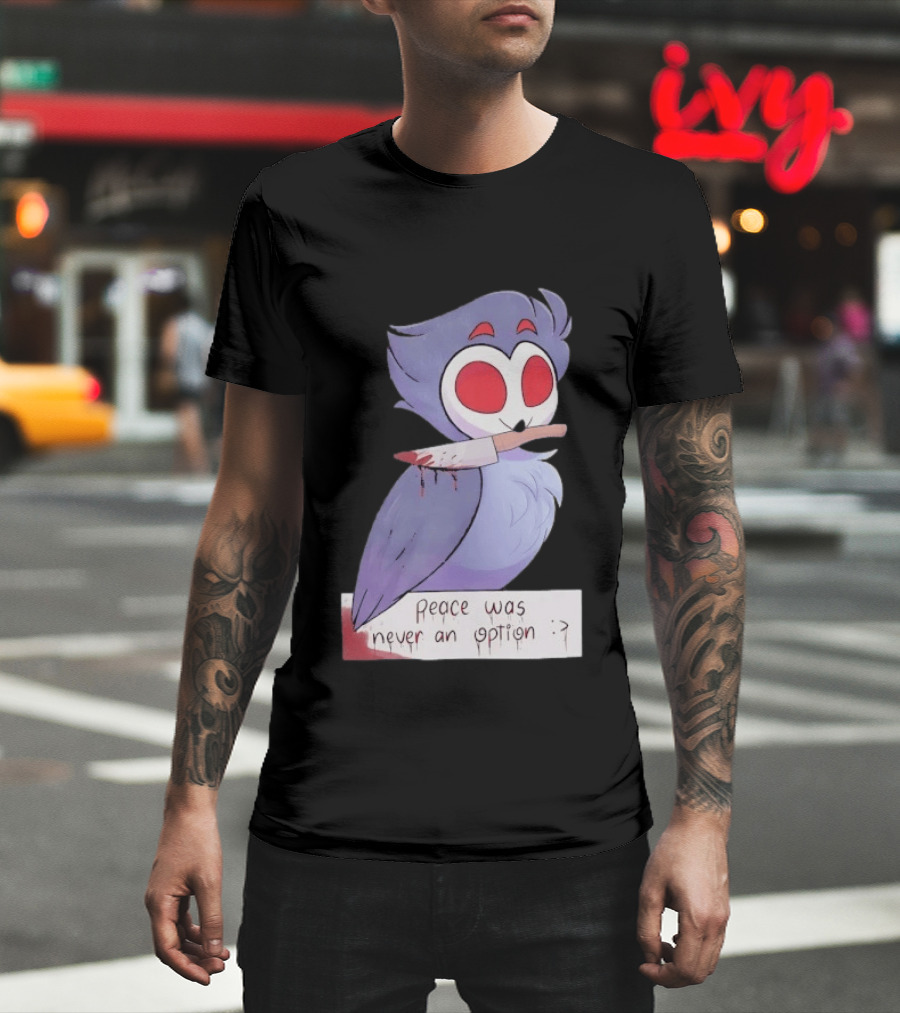 Stolas Helluva Boss Peace Was Never An Option Owl With Knife T-Shirt