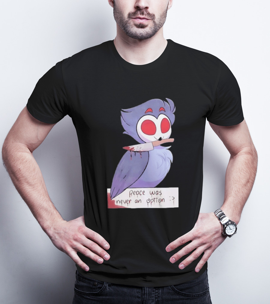 Stolas Helluva Boss Peace Was Never An Option Owl With Knife T-Shirt
