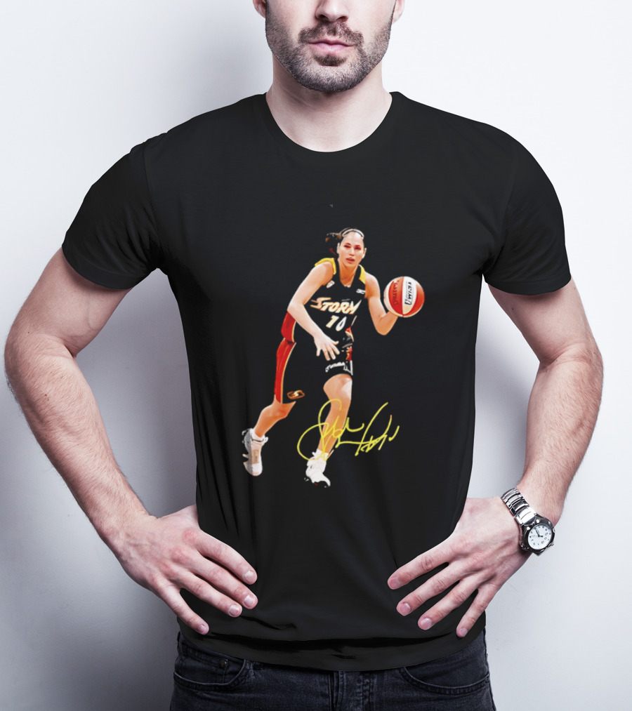 Sue Bird Autograph Seattle Storm Dribbling Basketball 10 T-Shirt
