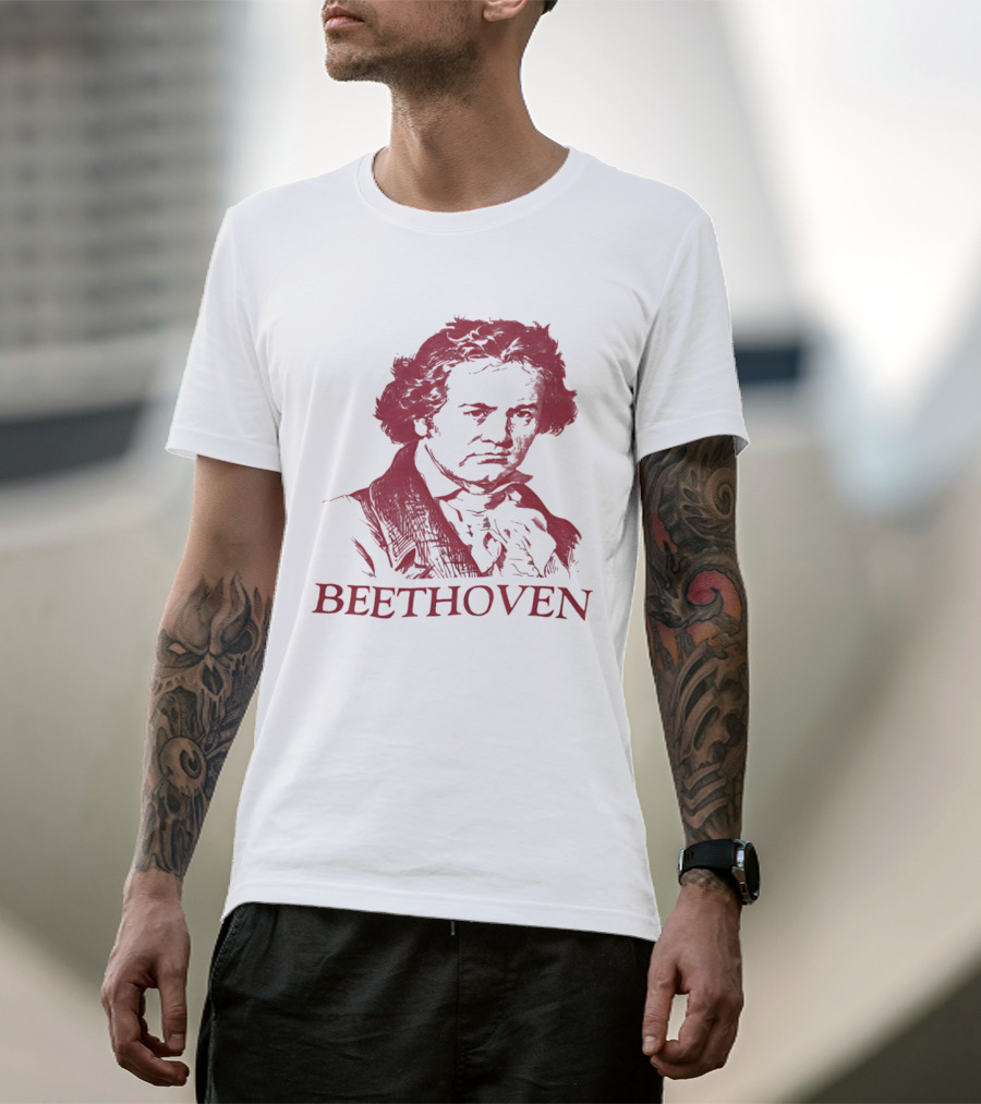 Beethoven Beethoven Classical Music Icon Bold Red T-Shirt