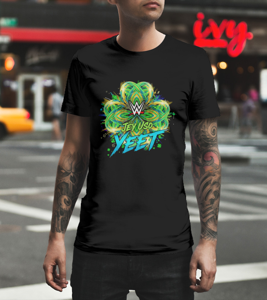 WWE Jey Uso Yeet St Patrick's Day 2026 Clover T-Shirt