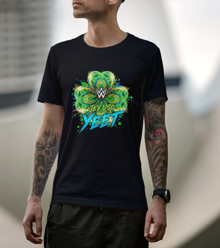 WWE Jey Uso Yeet St Patrick's Day 2026 Clover T-Shirt