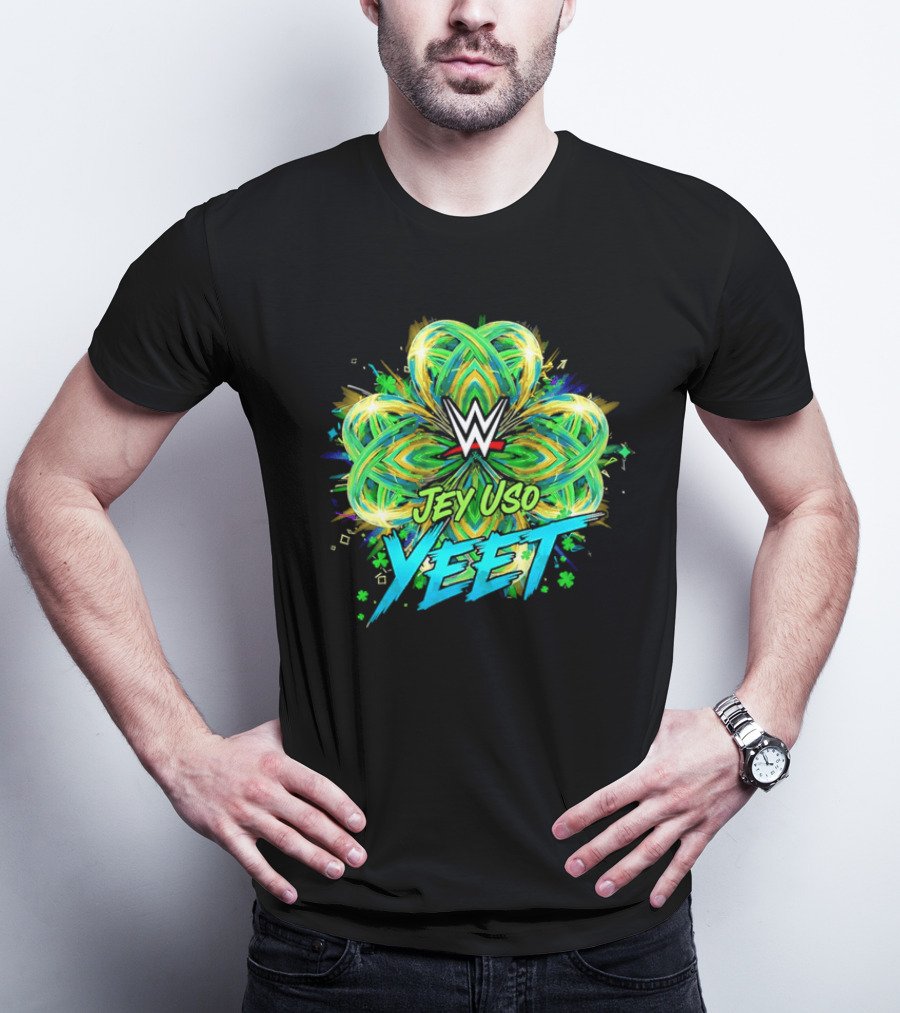 WWE Jey Uso Yeet St Patrick's Day 2026 Clover T-Shirt