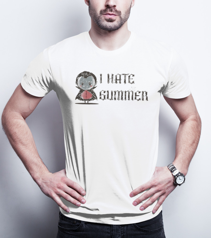 Dracula I Hate Summer Cute Vampire Comic T-Shirt