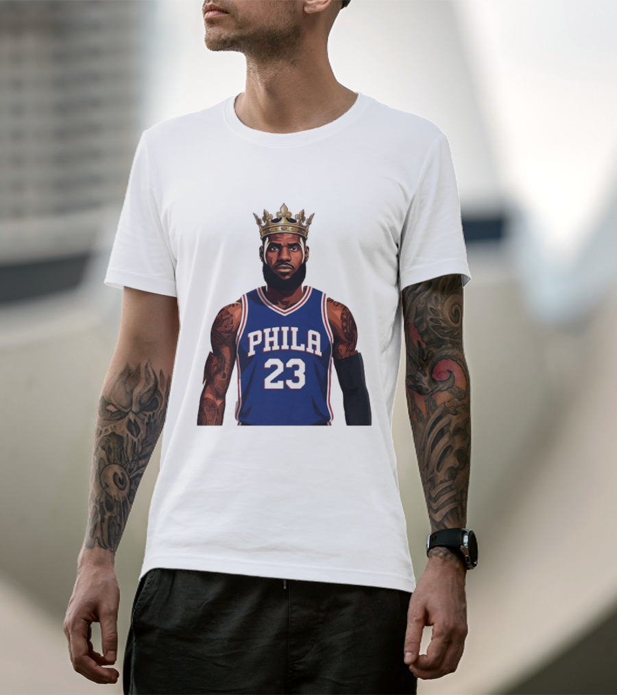 LeBron James #23 Philadelphia 76ers King Phila Basketball T-Shirt