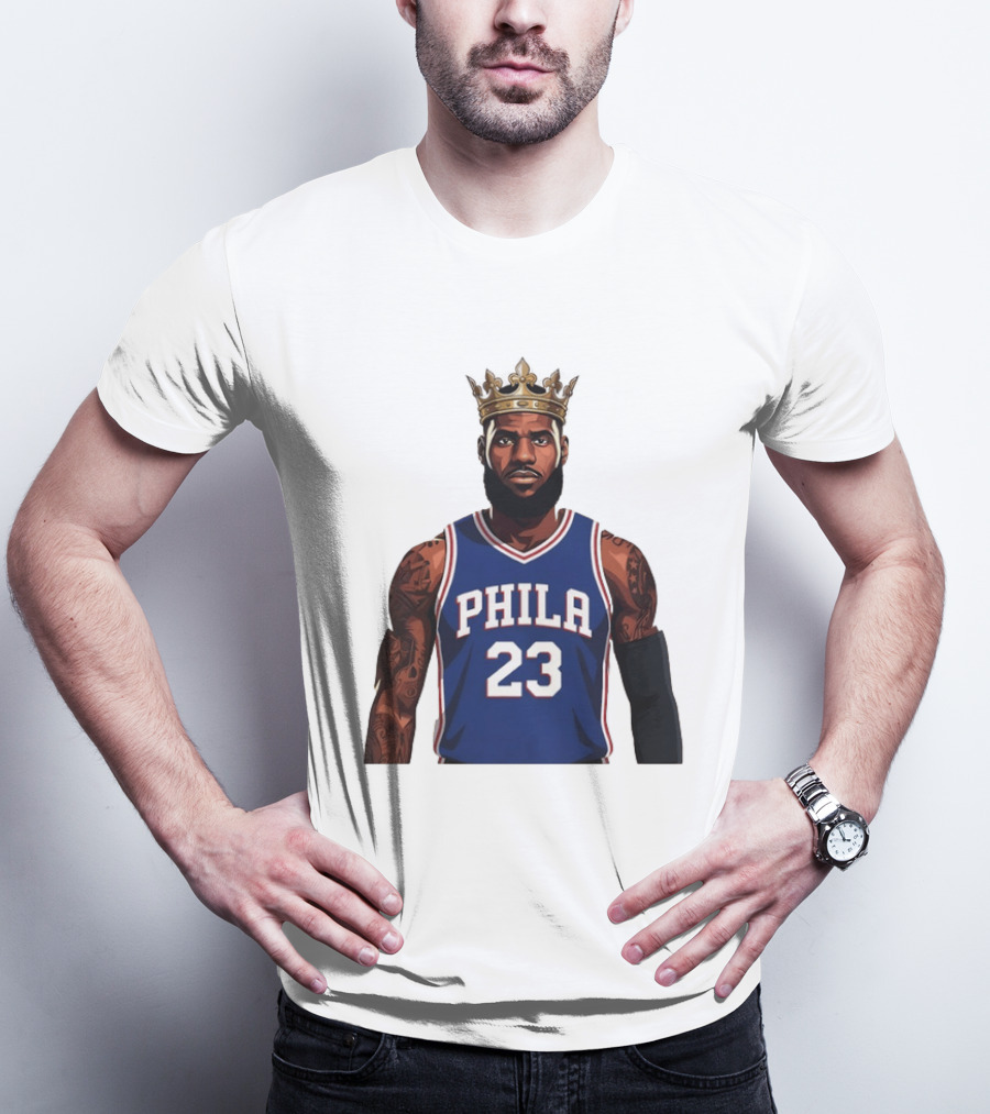 LeBron James #23 Philadelphia 76ers King Phila Basketball T-Shirt