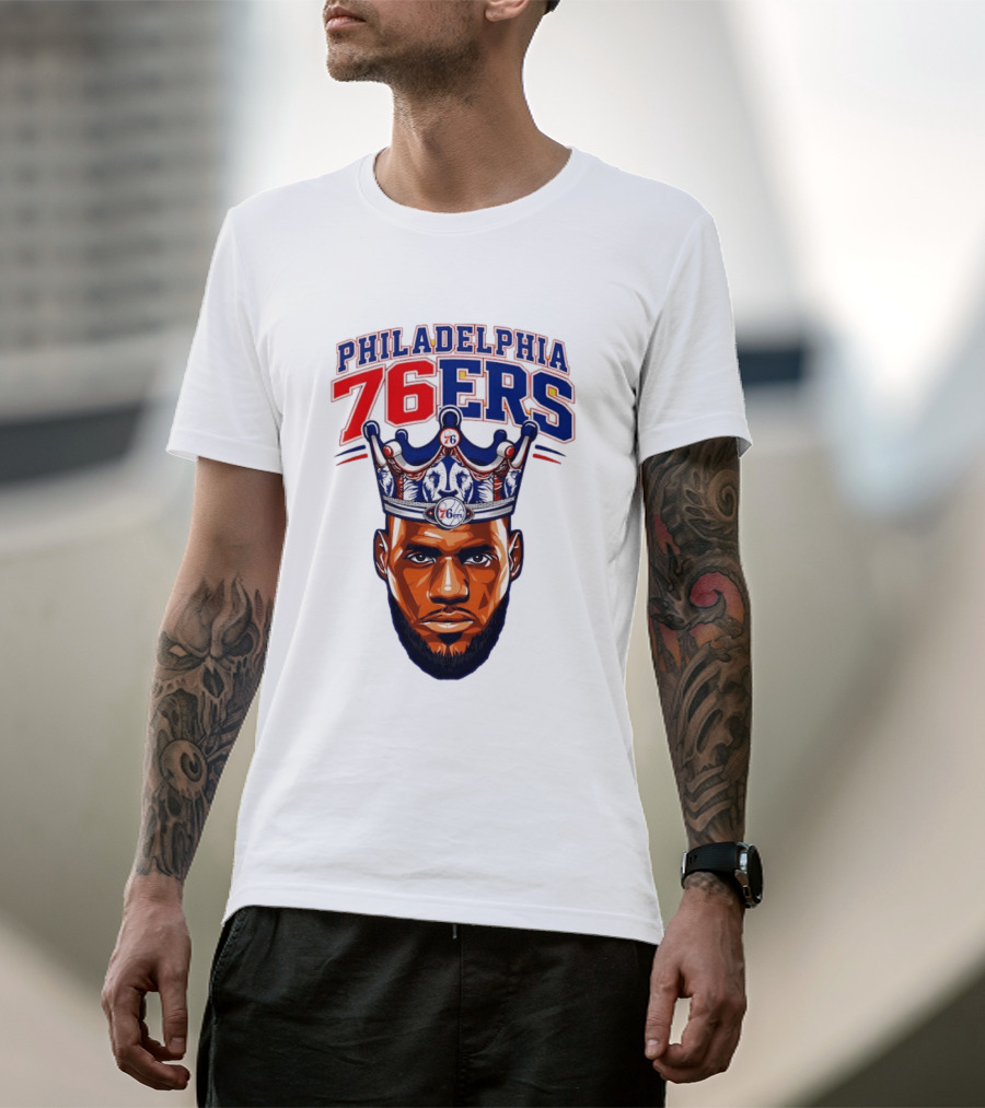 Philadelphia 76ers Lebron James 23 Basketball King Crown T-Shirt
