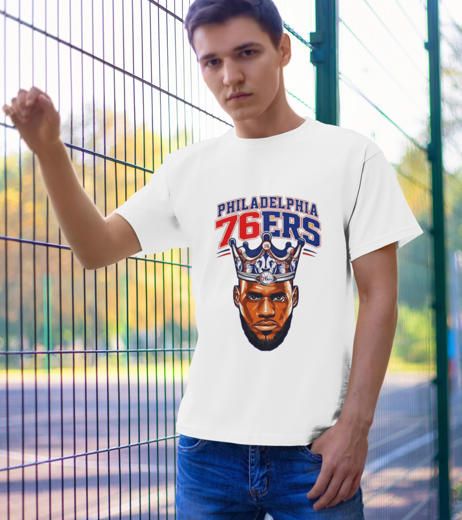 Philadelphia 76ers Lebron James 23 Basketball King Crown T-Shirt