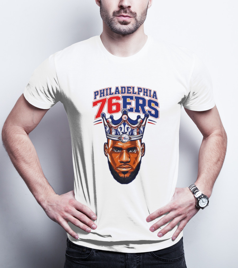Philadelphia 76ers Lebron James 23 Basketball King Crown T-Shirt