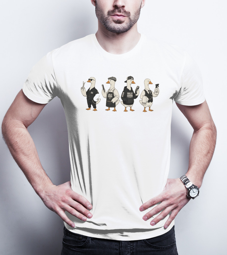Silly Goose Barber Crew Funny Haircut Styles T-Shirt